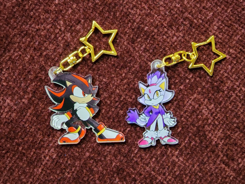 2 Inch Shadow Blaze and Rouge Keychains - Etsy