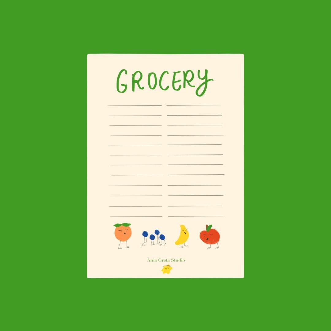 Grocery List Post-it® Note Pads 50 Sheet | Stationary , Bohemian, Cute ...