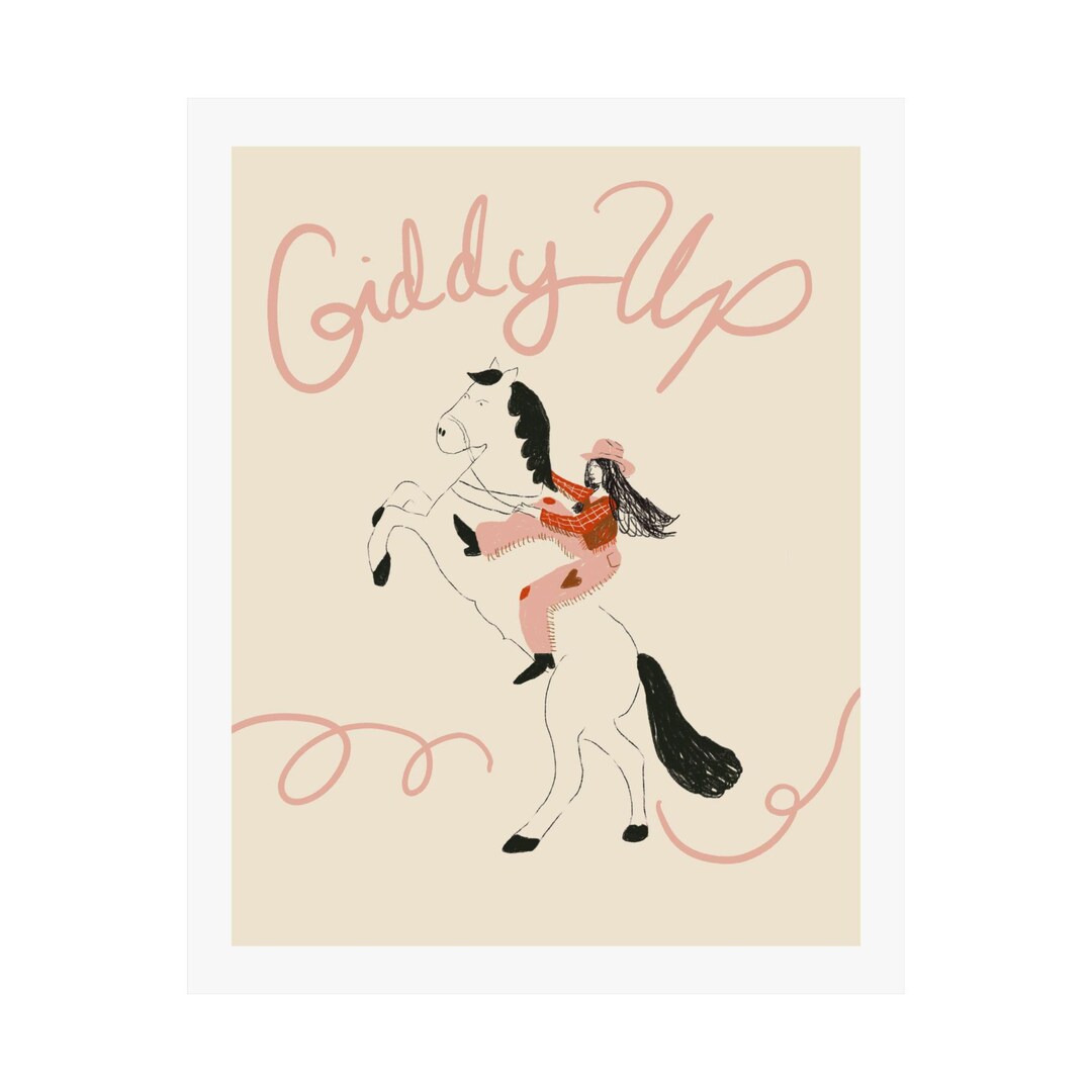 Giddy up Horse Poster, Boho Wall Art, Equestrian Decor, Farmhouse Print ...
