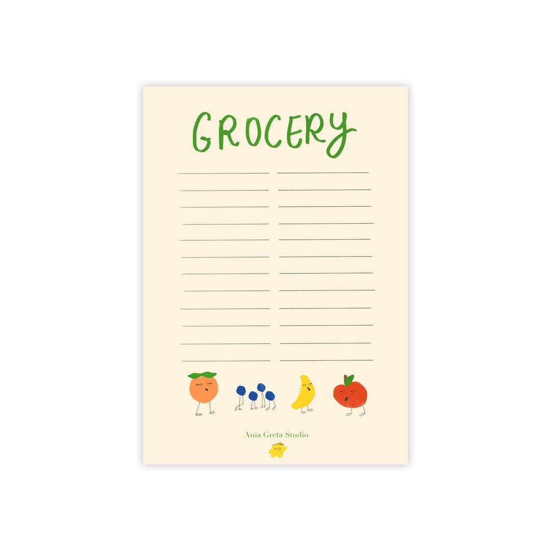 Grocery List Post-it® Note Pads 50 Sheet Stationary , Bohemian, Cute ...