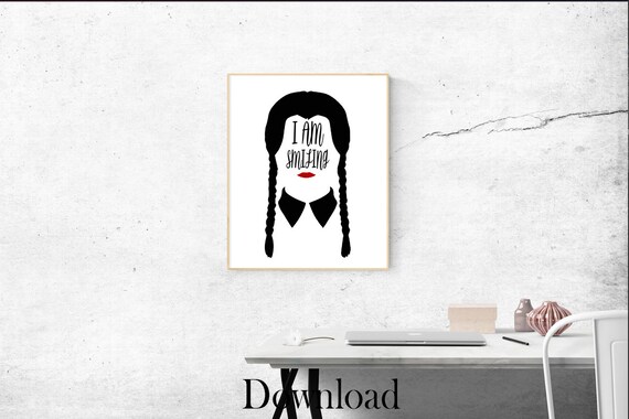 Wednesday Addams I Am Smiling Digital Print | Etsy