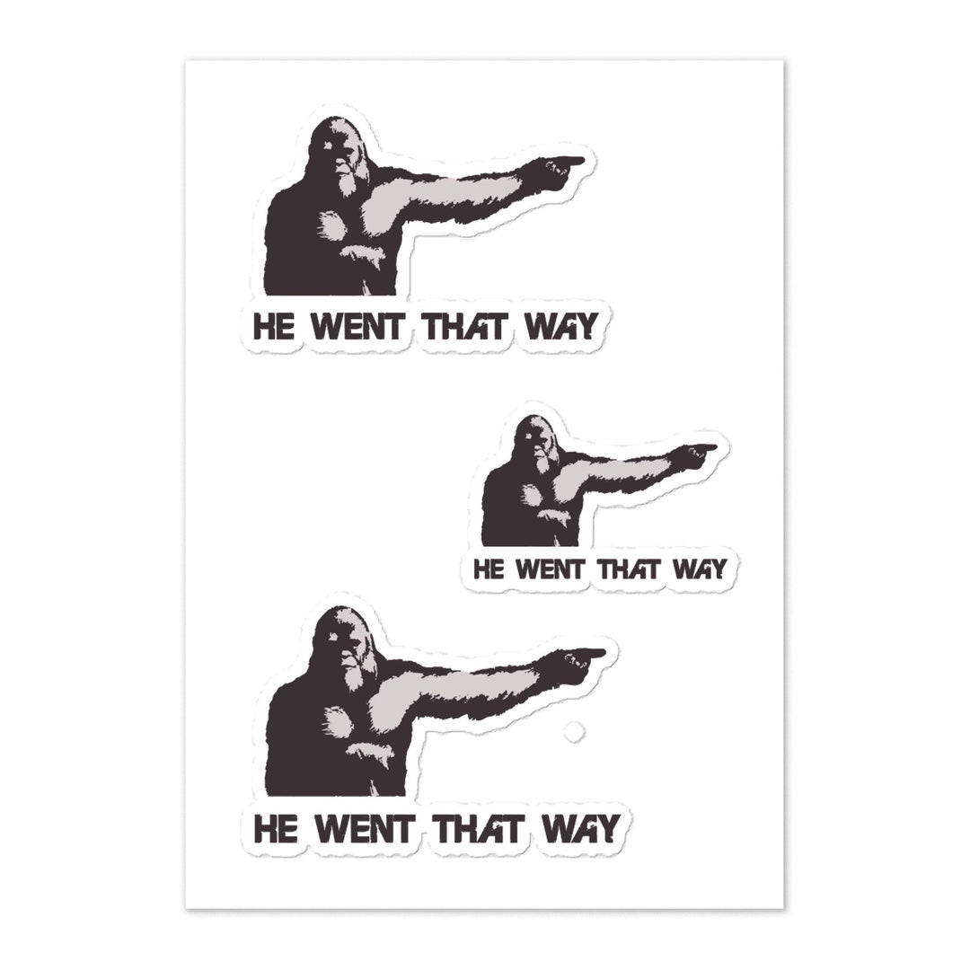 He Went That Way Bigfoot Sticker Sheet - Etsy