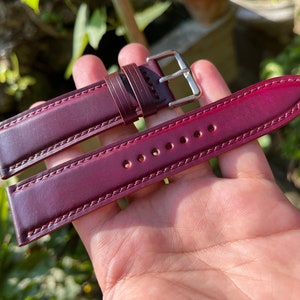 Ultra Violet Horween Shell Cordovan Leather Watch Strap With Quick ...