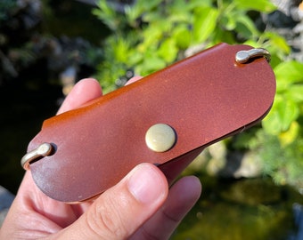 Handmade Shell Cordovan Leather Keychain Saddle Stitched by Hand Using ...
