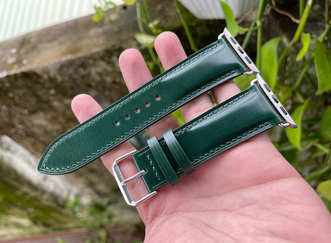 Green Shell Cordovan Leather Watch Strap in All Sizes With Quick ...