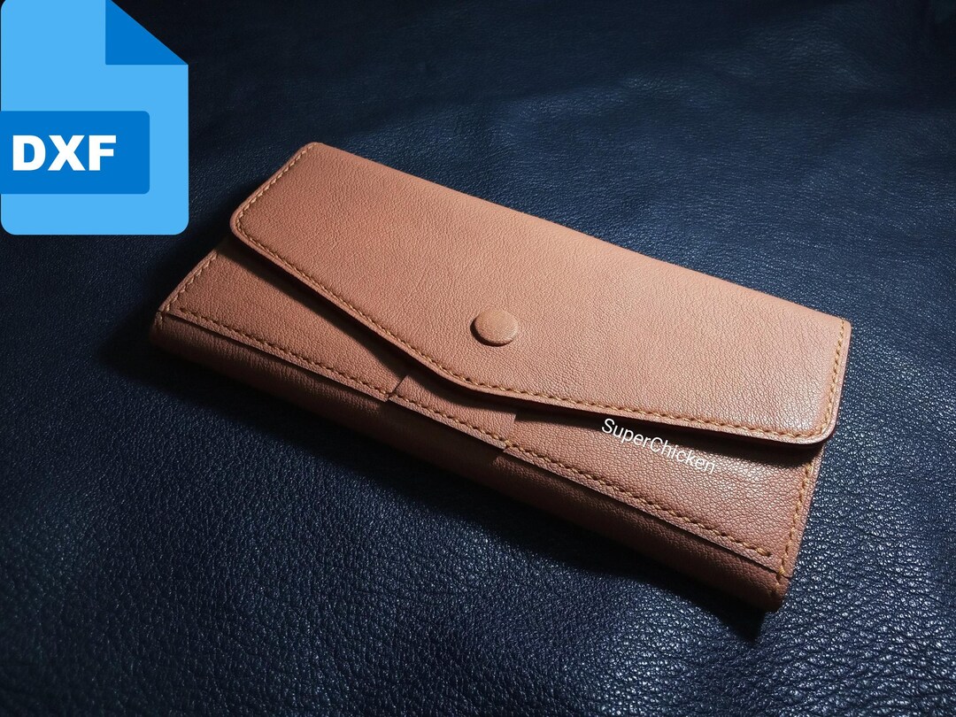 DXF Pattern Long Wallet, Fully Editable Vector Files for Laser Cutter ...
