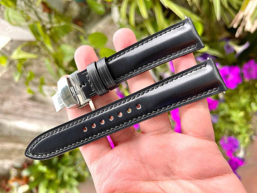 Black Horween Shell Cordovan Leather Watch Strap: Quick Release - Etsy