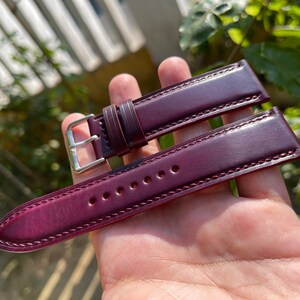 Ultra Violet Horween Shell Cordovan Leather Watch Strap With Quick ...