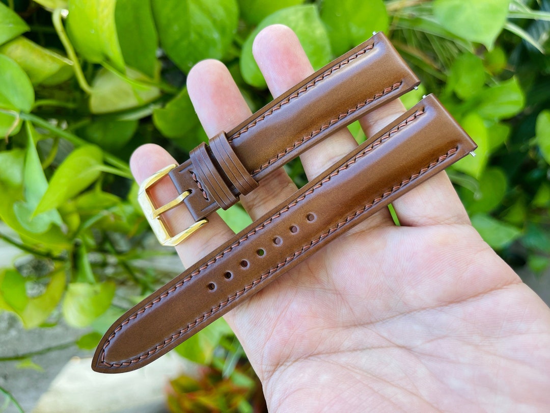 Bourbon Horween Shell Cordovan Leather Watch Strap in All - Etsy