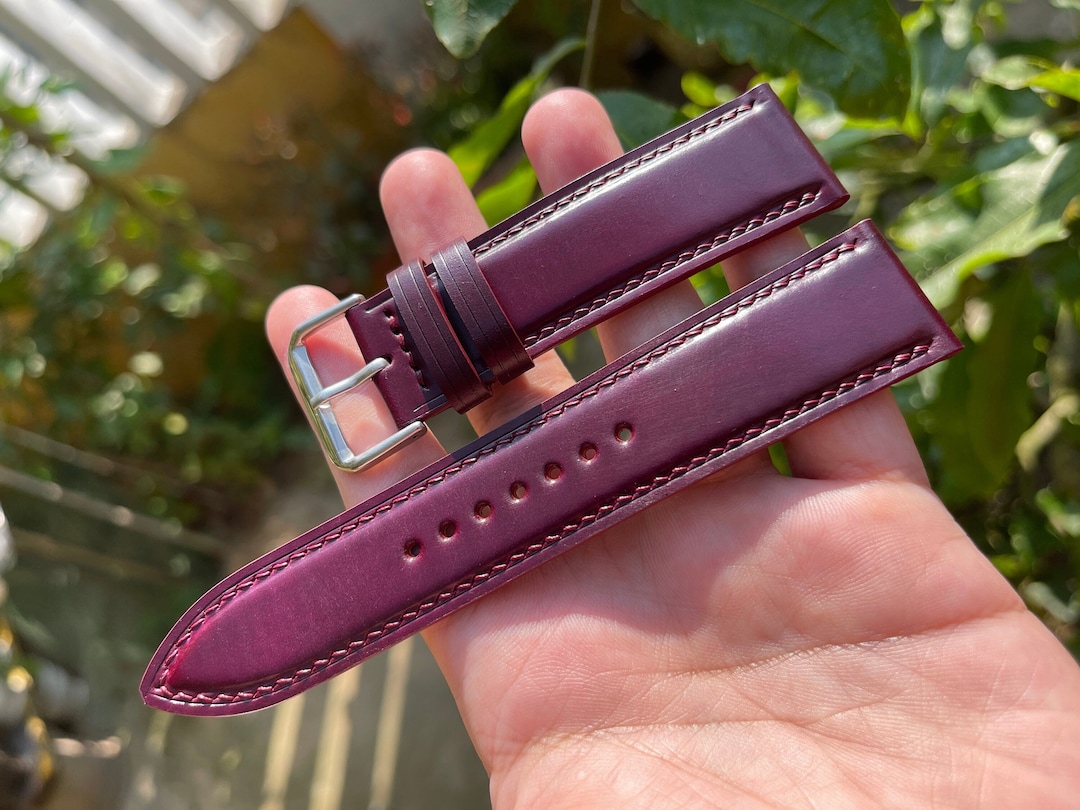 Ultra Violet Horween Shell Cordovan Leather Watch Strap With Quick ...