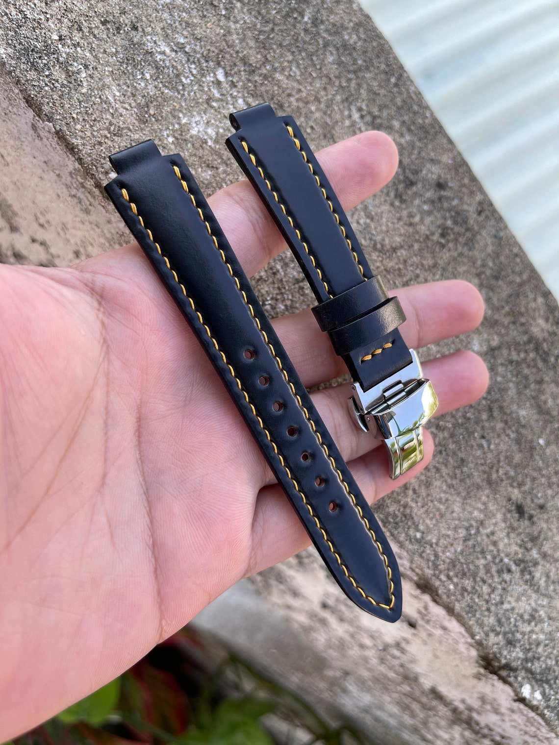 Shell Cordovan Corner Notched Centre Notched Watch Strap - Etsy