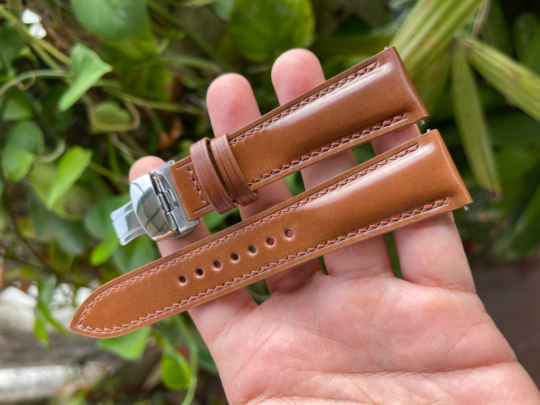 Bourbon Horween Shell Cordovan Leather Watch Strap With Quick Release ...