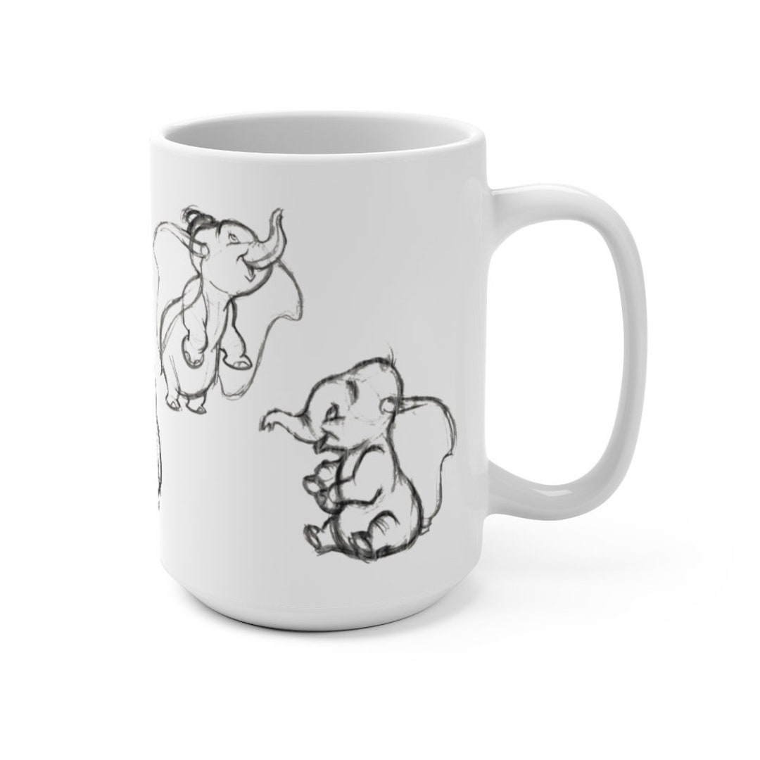 Dumbo Mug Drawing Sketches Disney Movie Elephant Dumbo Movie Large Mug ...