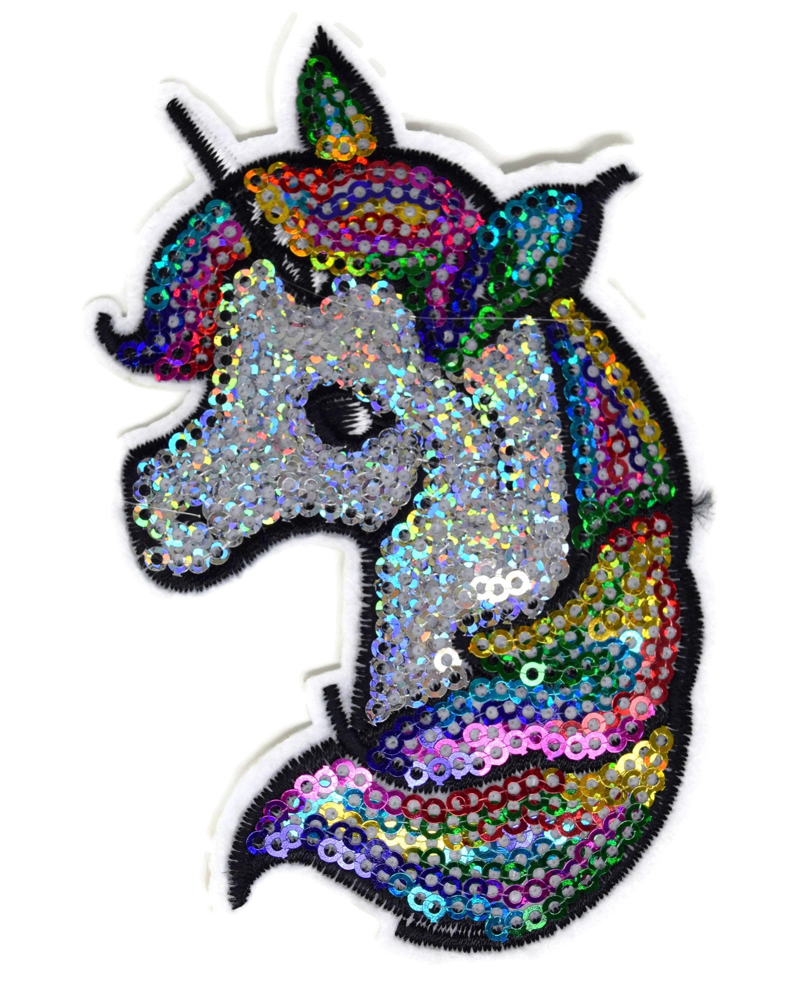 Unicorn Iron On Patch Sequin Unicorn Patch Colorful Unicorn Etsy Uk