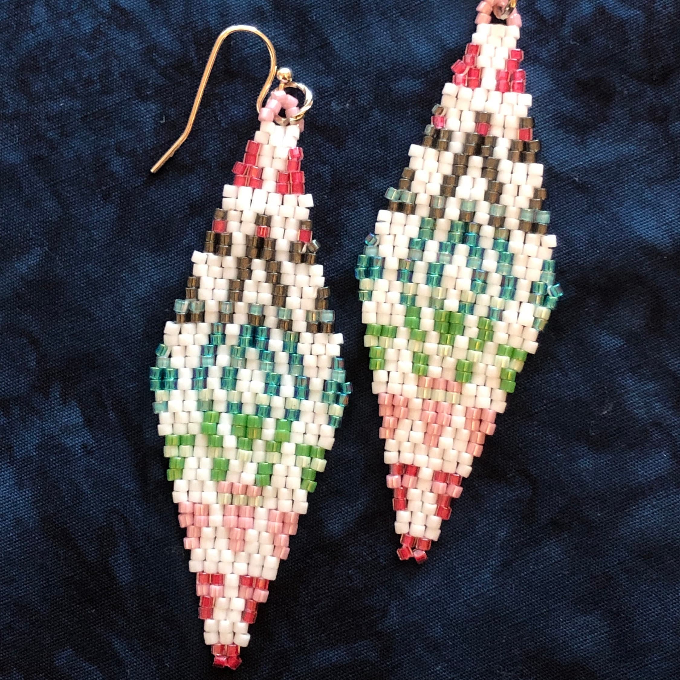 Miyuki Delica Earrings, Brick Stich Pattern - Etsy