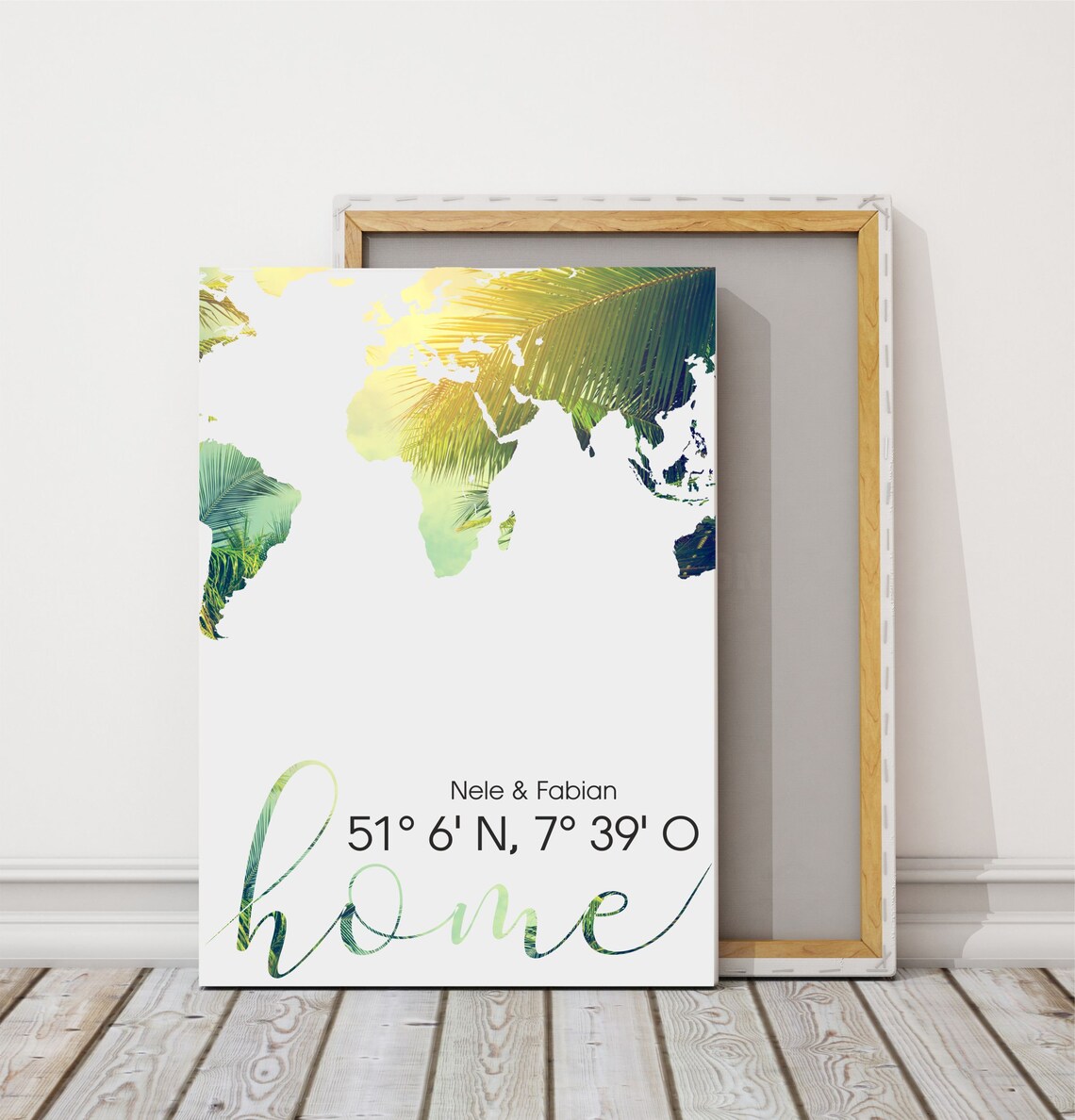 Personalized mural / World map / coordinates / gift parade / | Etsy