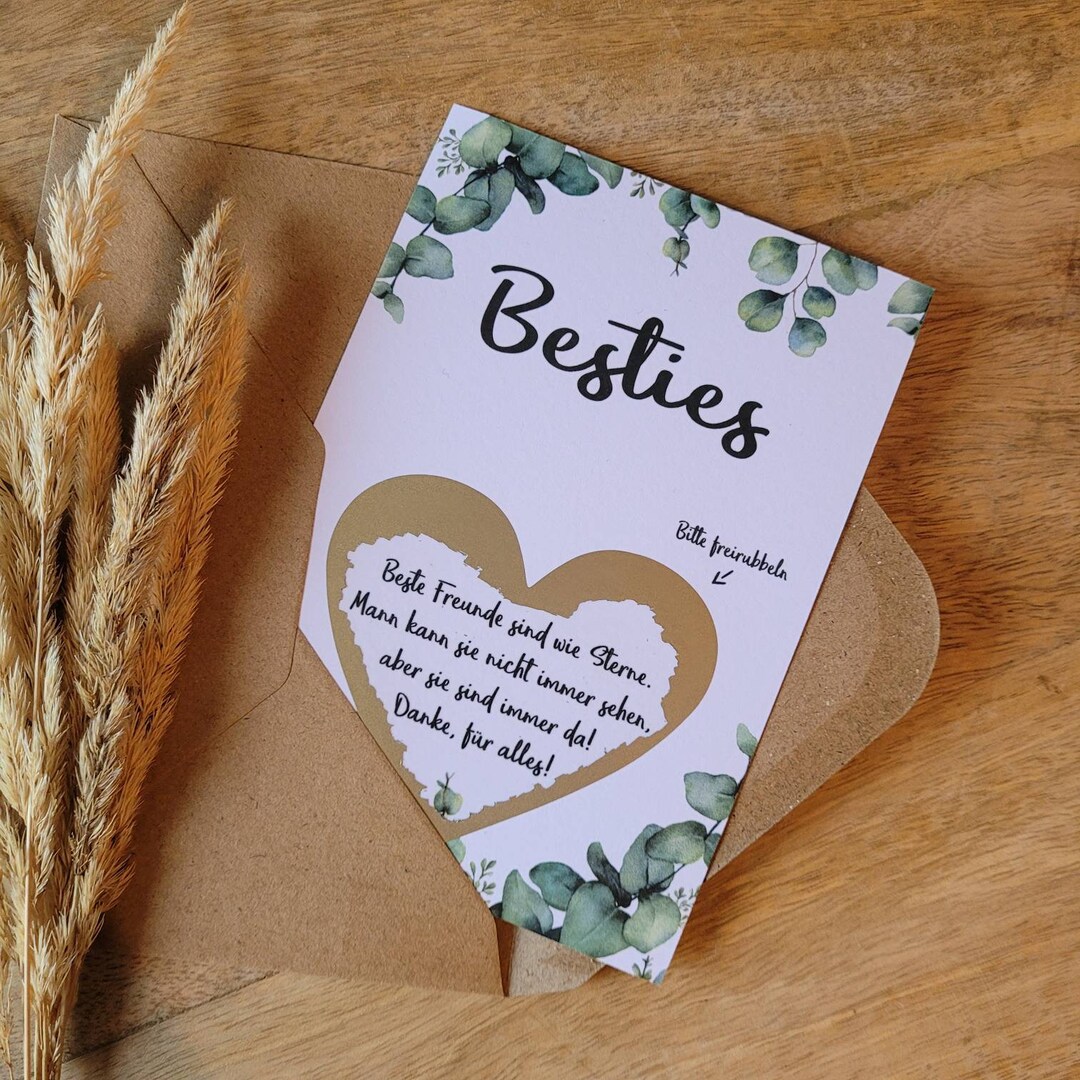 Postcard Scratch Card Card Besties Scratch Card Best Friend DIN A6 ...