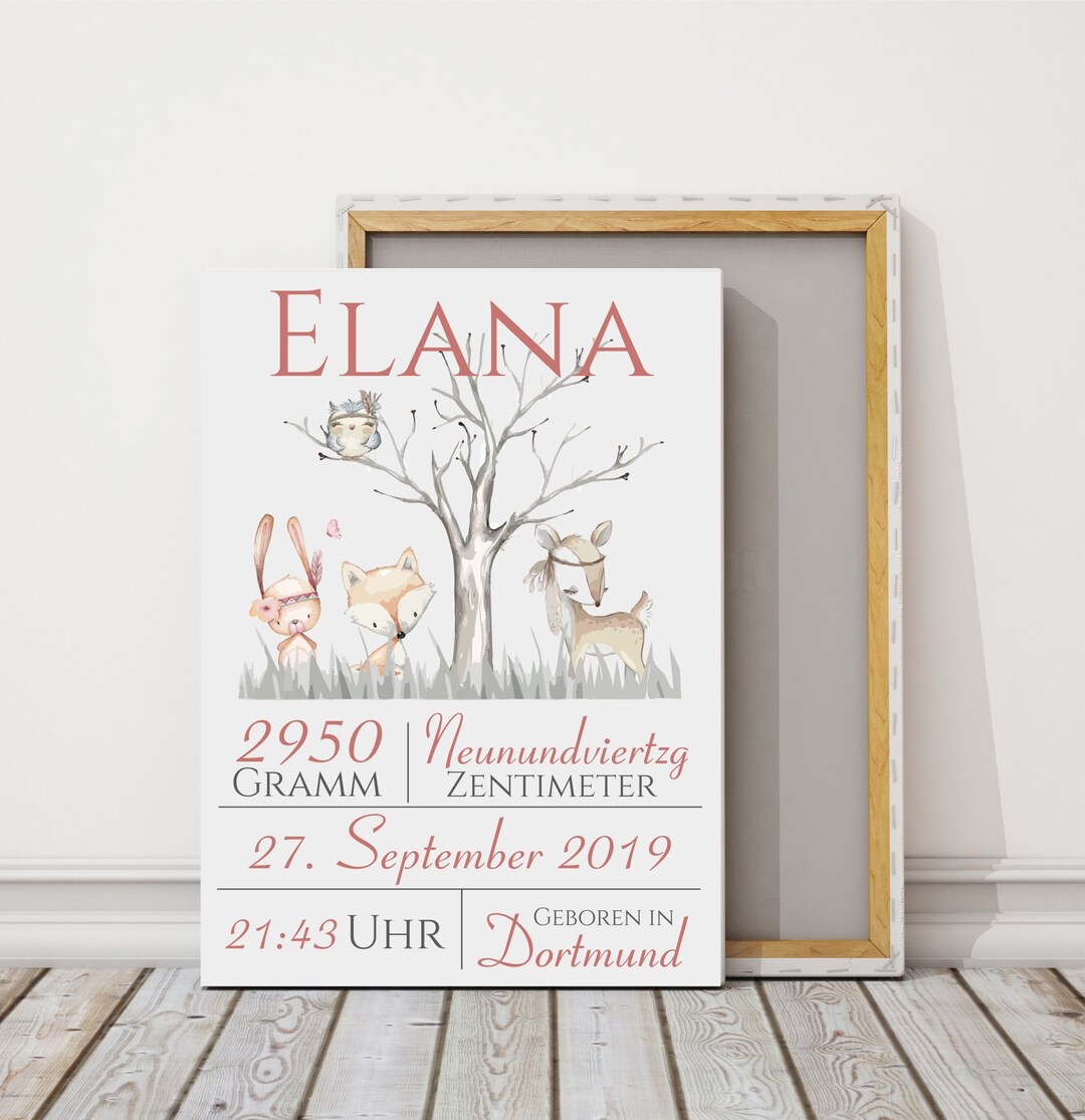 Personalized Mural / Milestone / Gift Birth / Birth Announcement ...