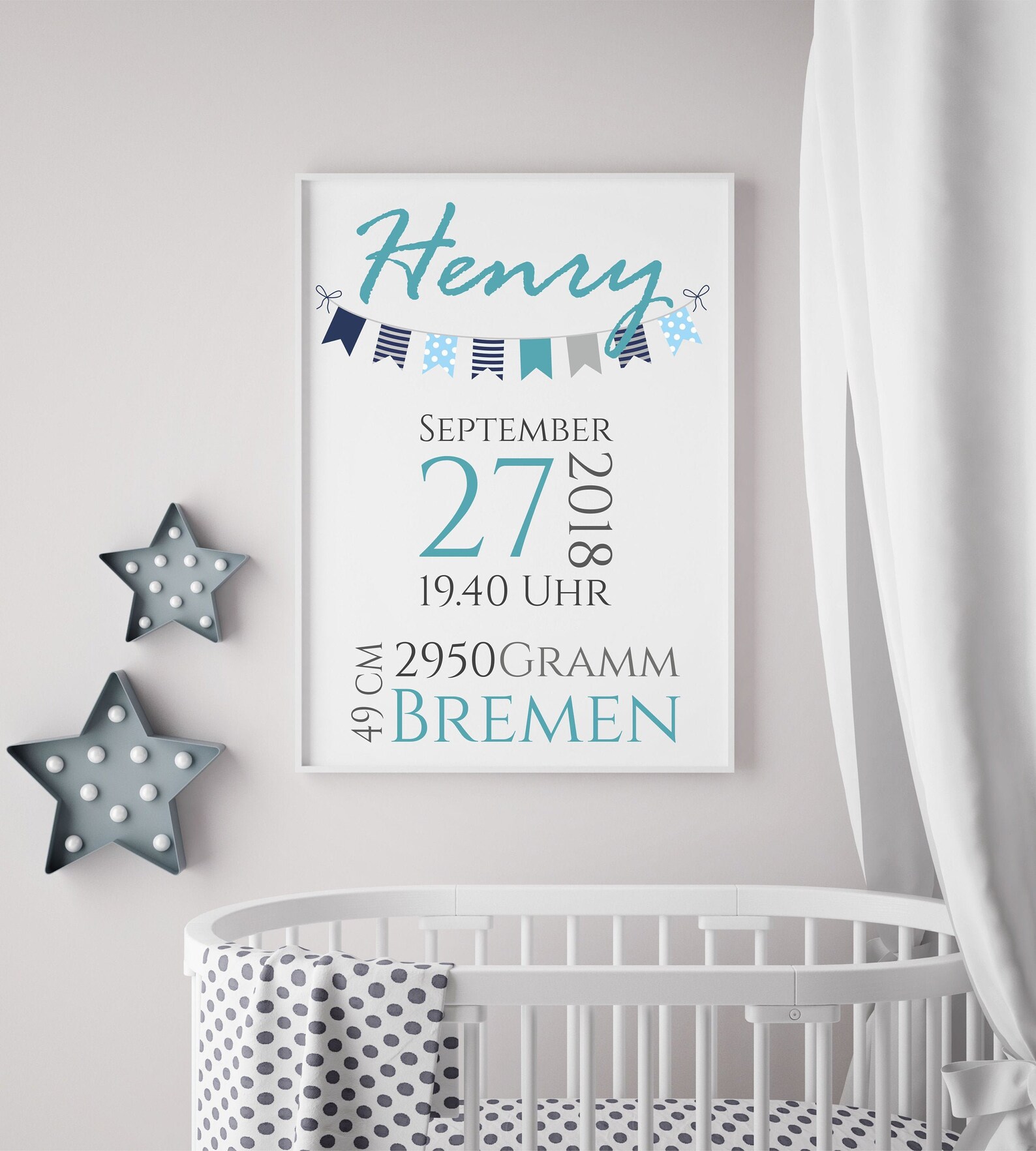 Personalized Mural / Milestone / Gift Birth / Birth | Etsy