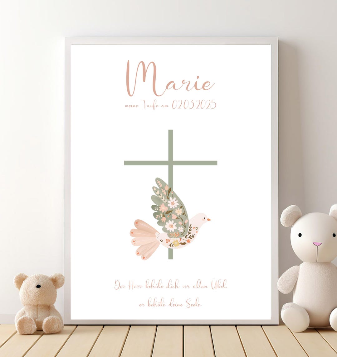 Personalized Wall Picture / Poster Baptism / Memory Baptism / Baptismal ...