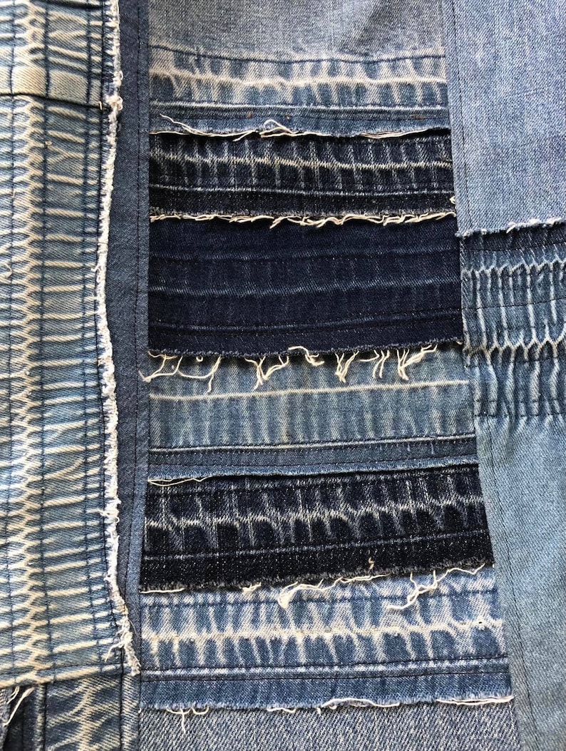 Square Denim Poncho Made 100% From Blue Jeans Sustainable - Etsy