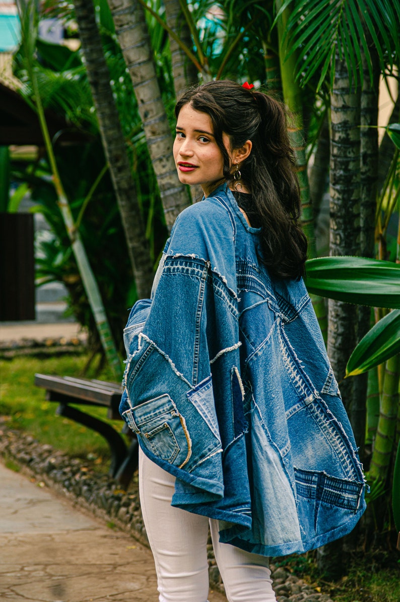 Round Denim Poncho. This Unique Poncho Comes in 2 Sizes and is Unisex ...