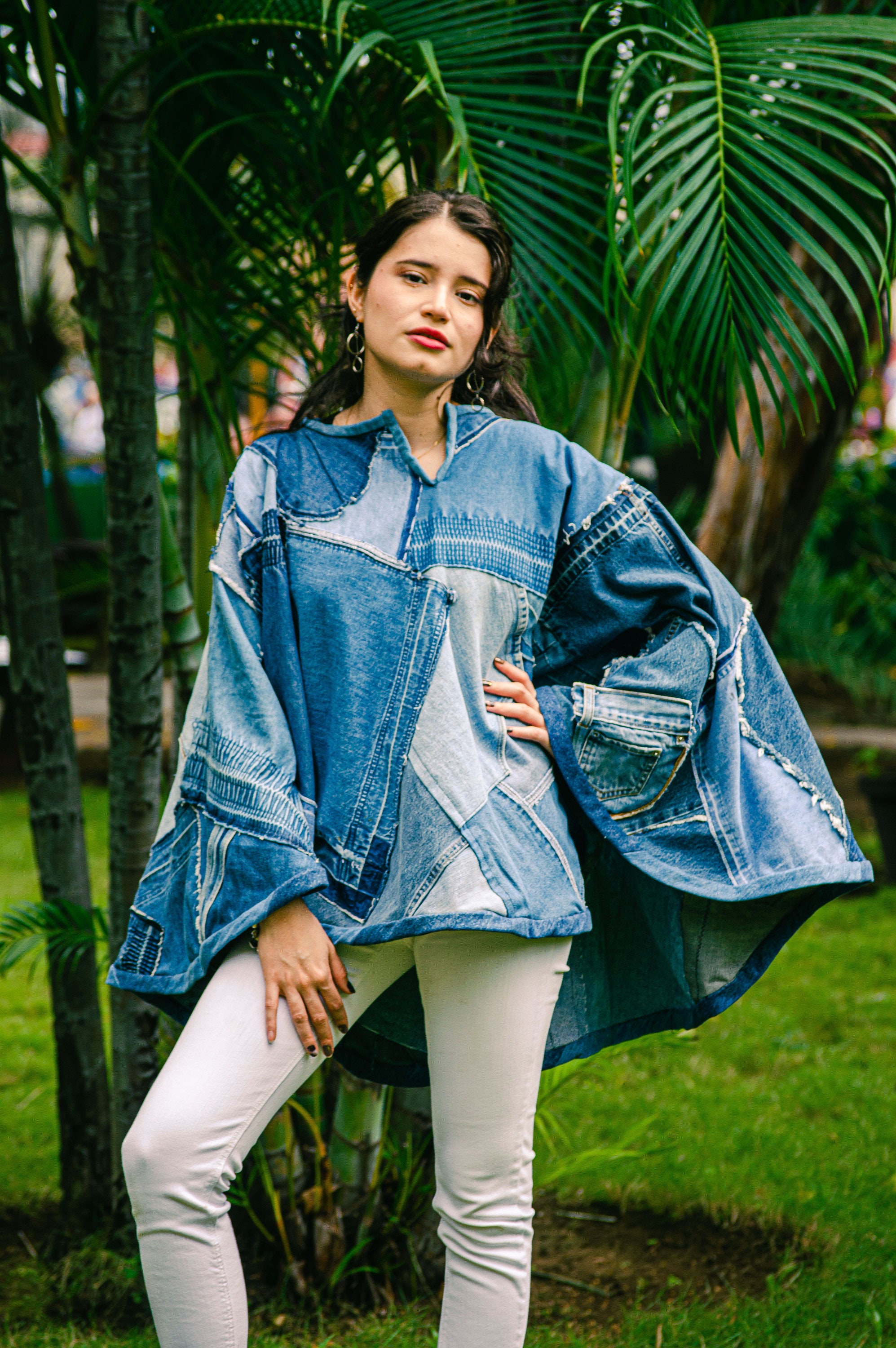 Round Denim Poncho. This Unique Poncho Comes in 2 Sizes and is Unisex ...