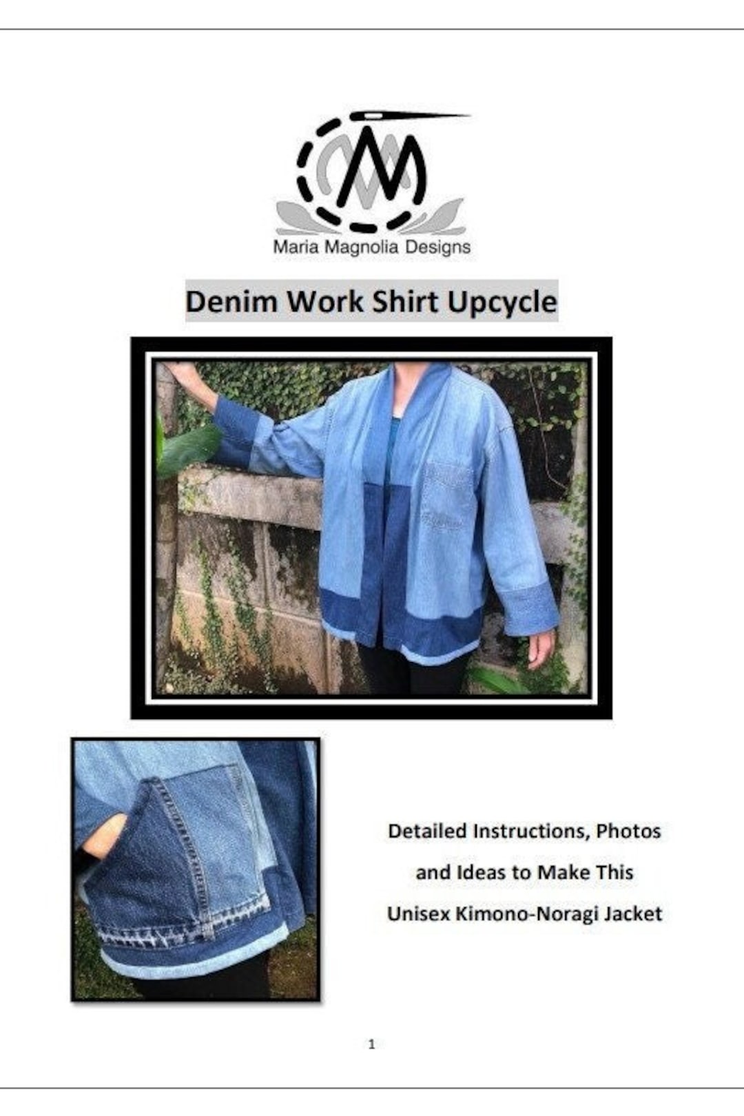 Denim Kimono-noragi Jacket From Work Shirt - Etsy