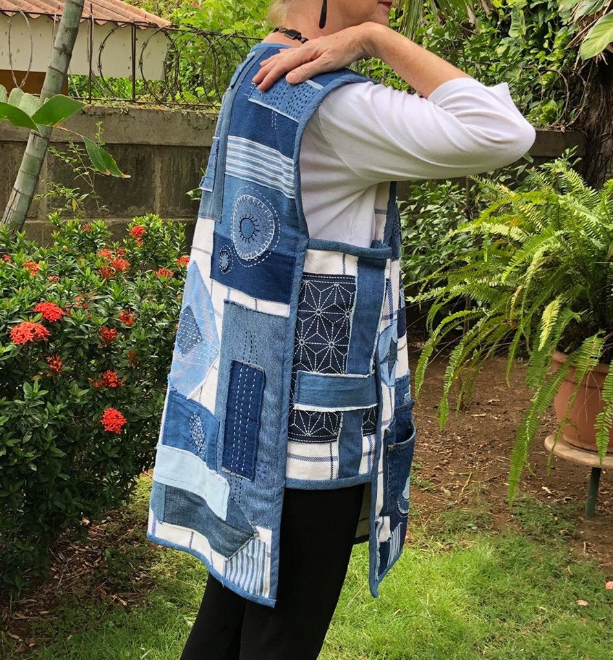 Upcycle Denim Vest PDF Pattern and Tutorial With Photos. a Unique Vest ...