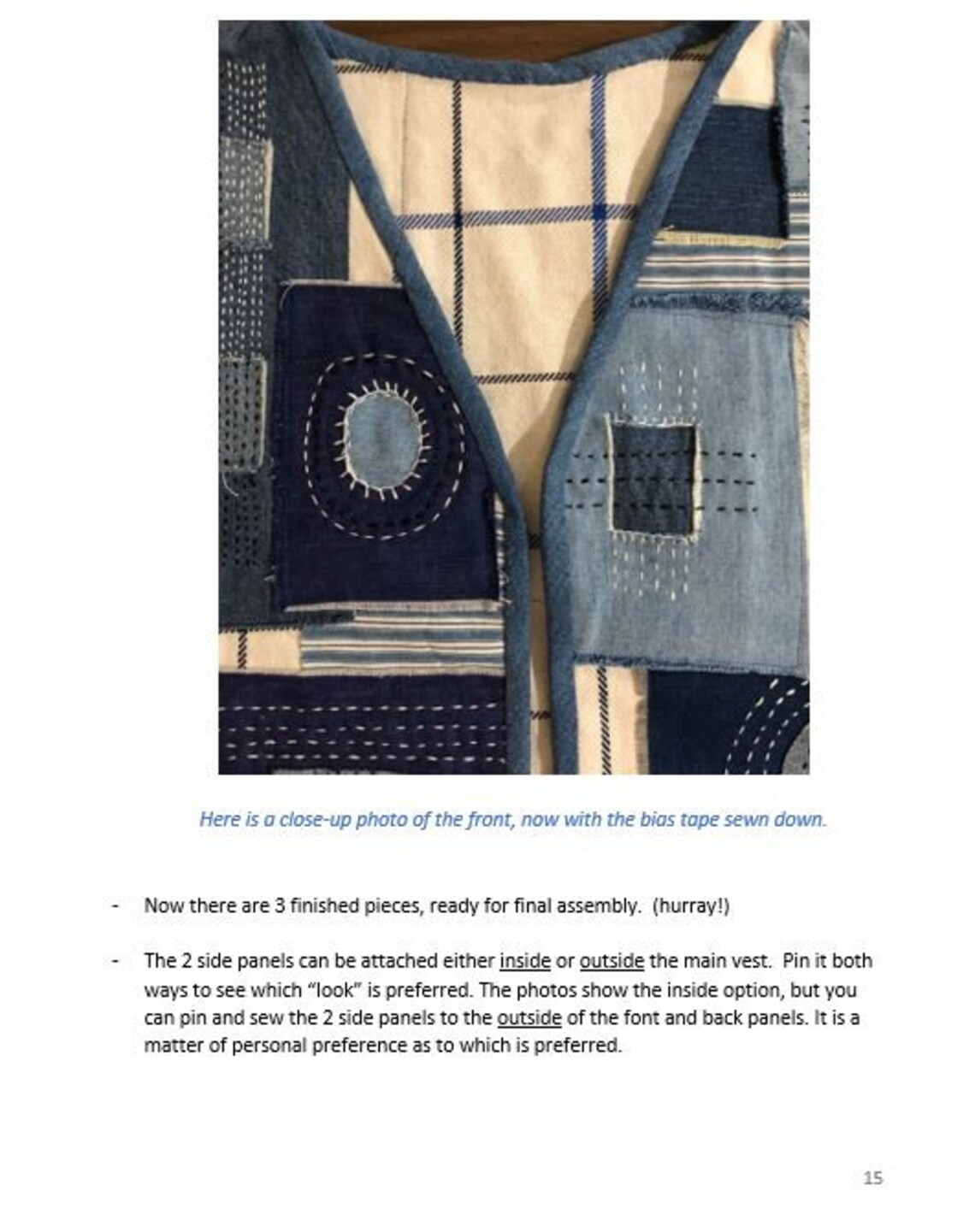 Upcycle Denim Vest PDF Pattern and Tutorial With Photos. a Unique Vest ...