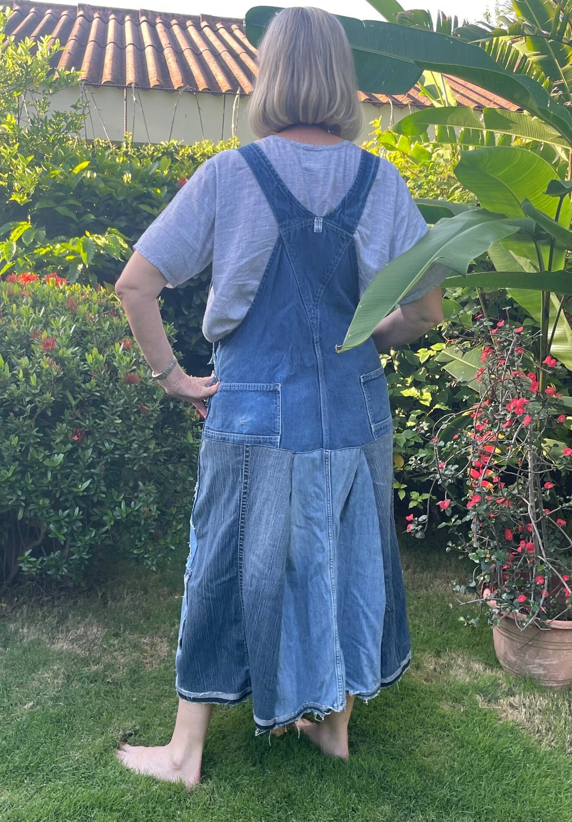 This Denim Overalls Dress is Made From Recycled Denim. It Uses Just One ...