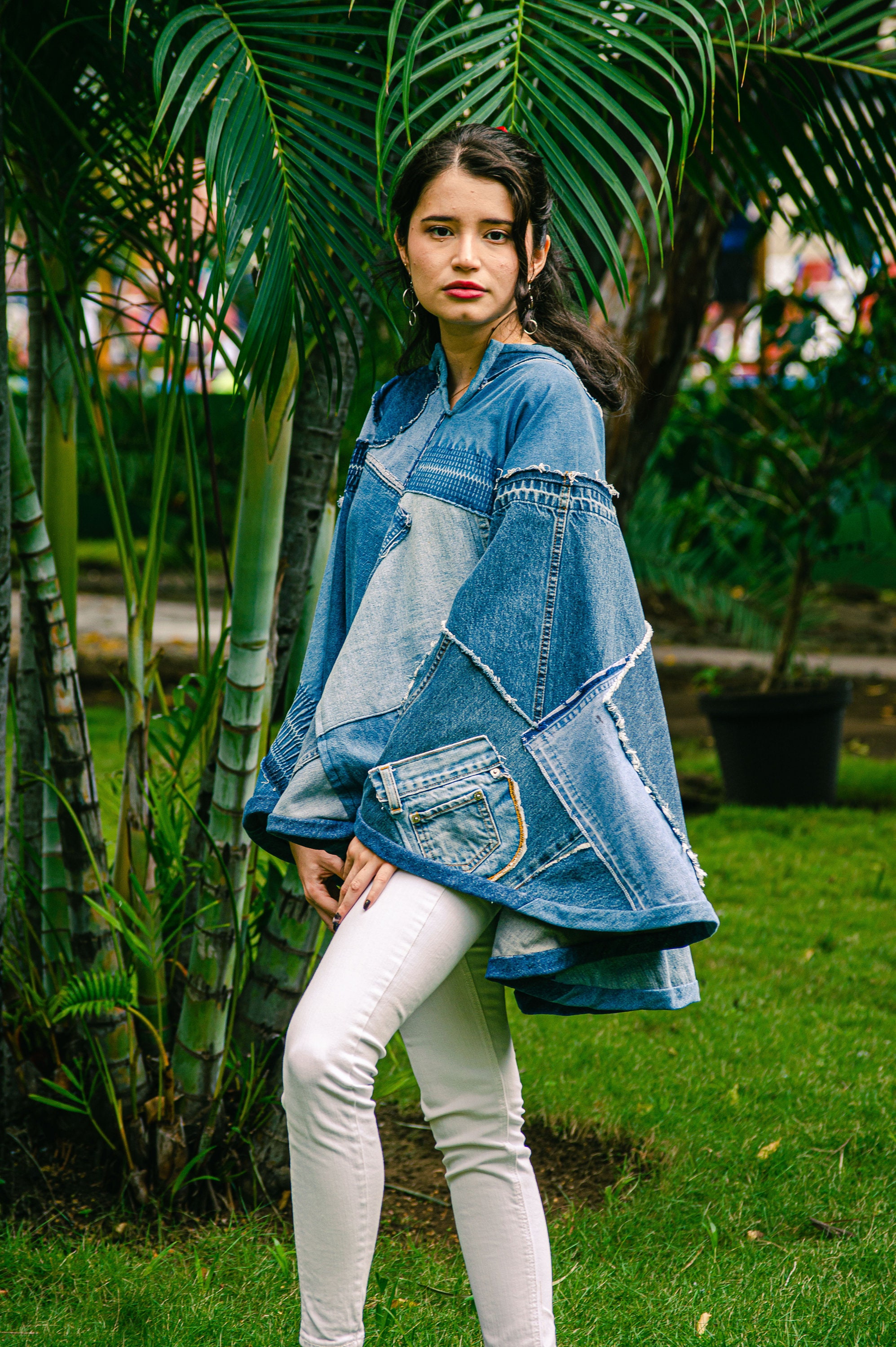 Round Denim Poncho. This Unique Poncho Comes in 2 Sizes and is Unisex ...