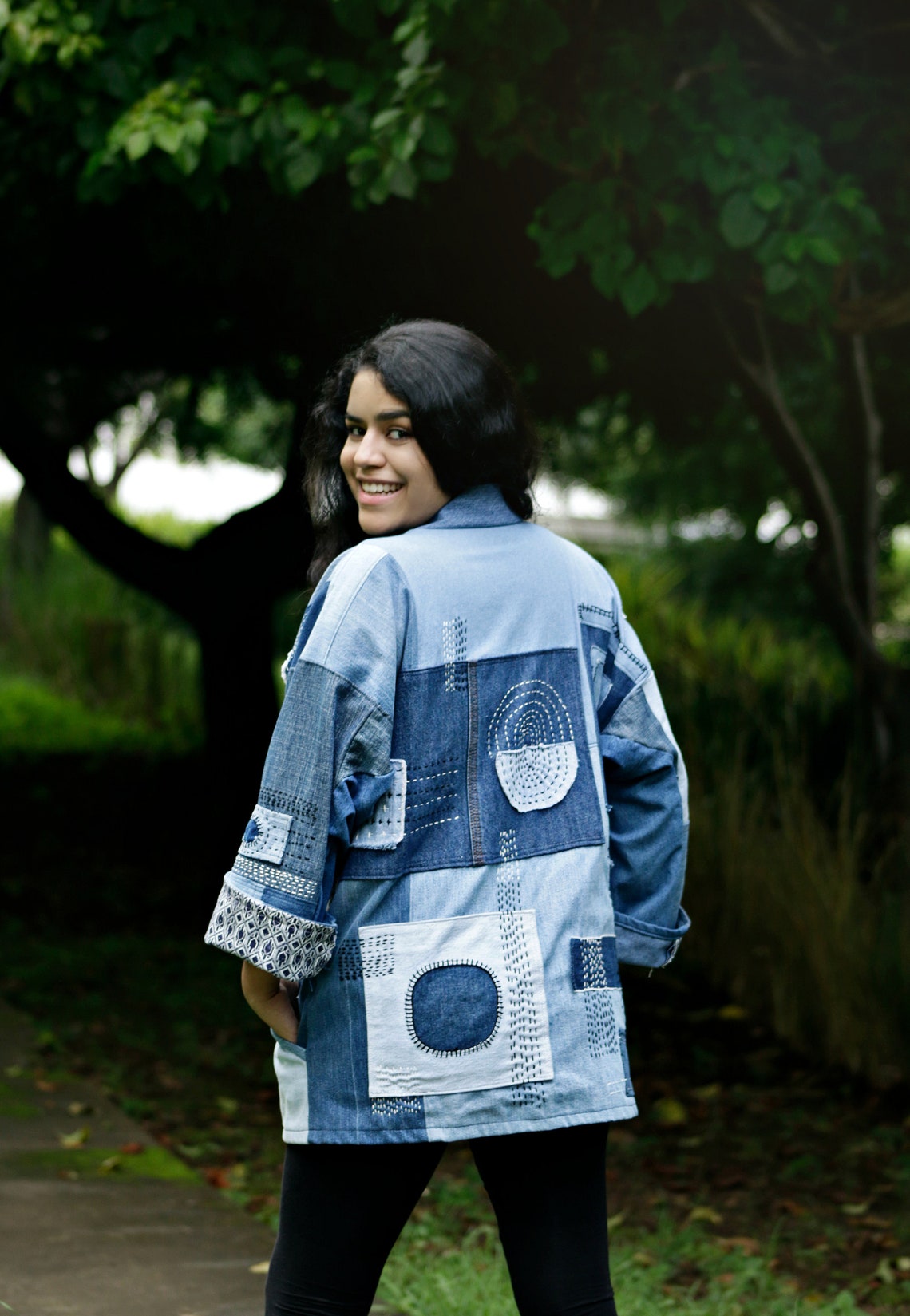 Denim Jacket, Noragi-inspired, From Pre-loved Jeans. Patchwork, Boro ...