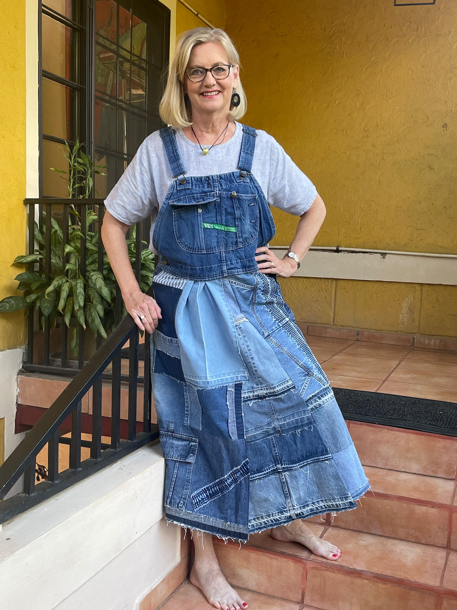 This Denim Overalls Dress is Made From Recycled Denim. It Uses Just One ...