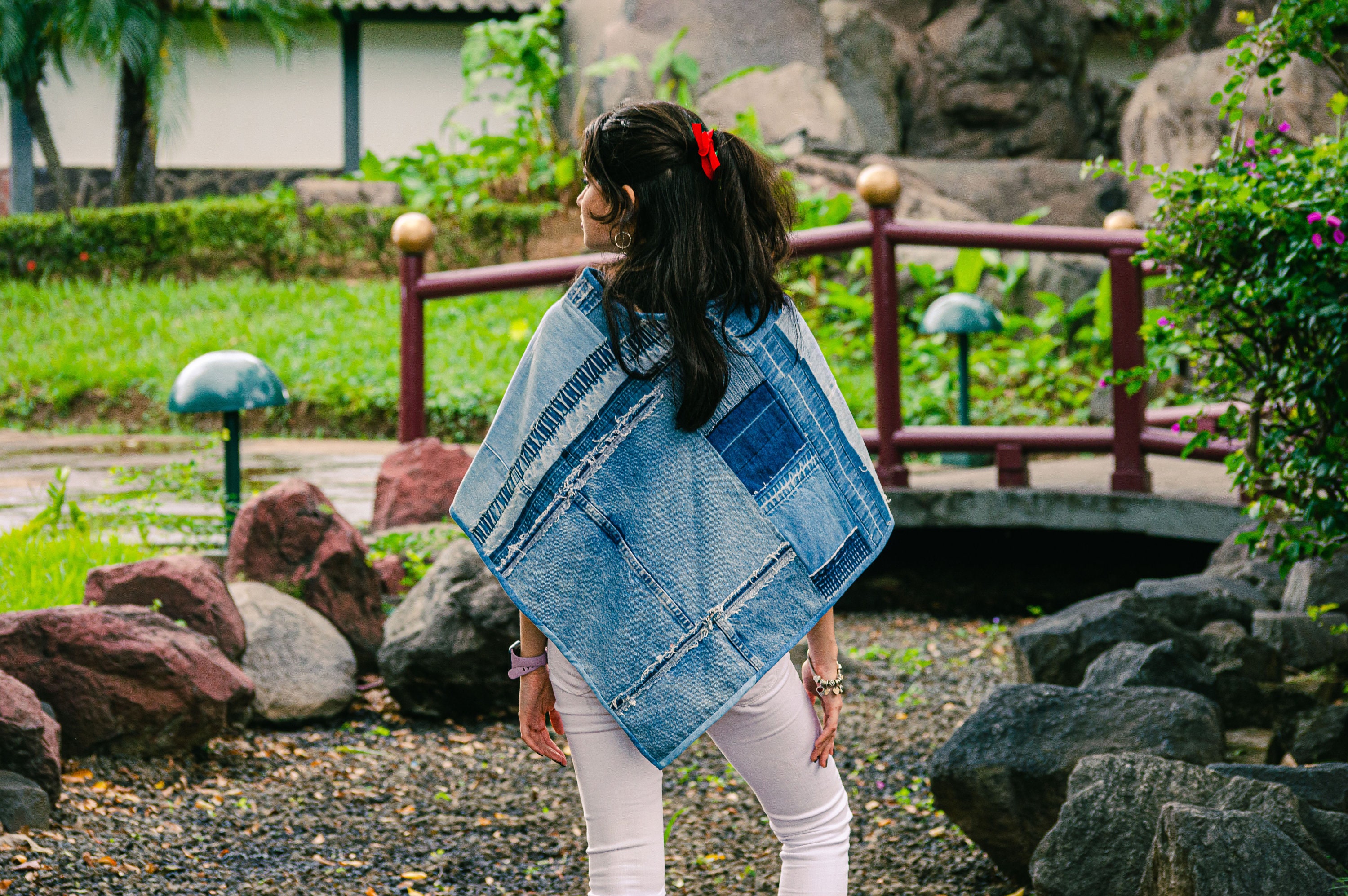 Square Denim Poncho Made 100% From Blue Jeans Sustainable - Etsy