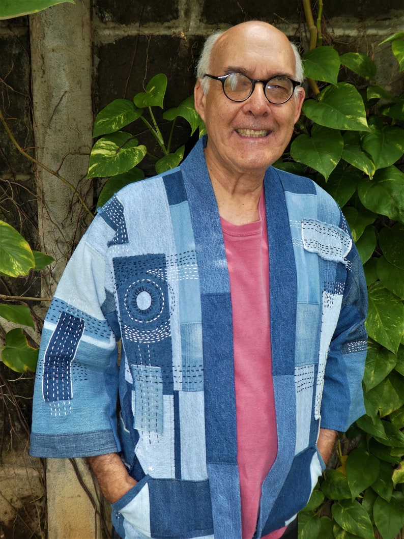 Denim Jacket, Noragi-inspired, From Pre-loved Jeans. Patchwork, Boro ...