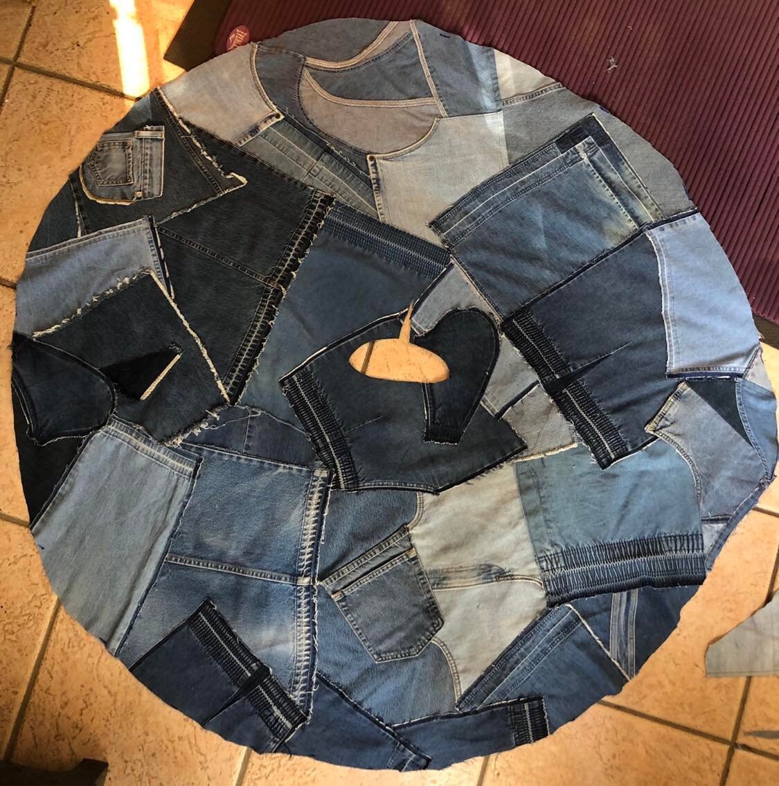 Round Denim Poncho. This Unique Poncho Comes in 2 Sizes and is Unisex ...