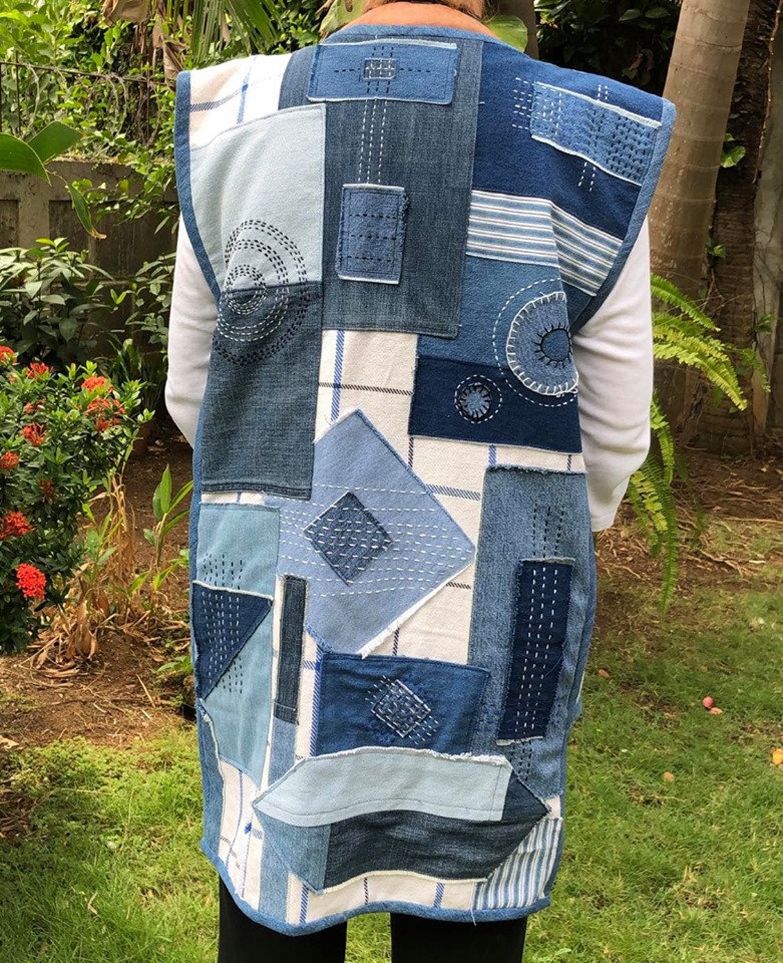 Upcycle Denim Vest PDF Pattern and Tutorial With Photos. a Unique Vest ...