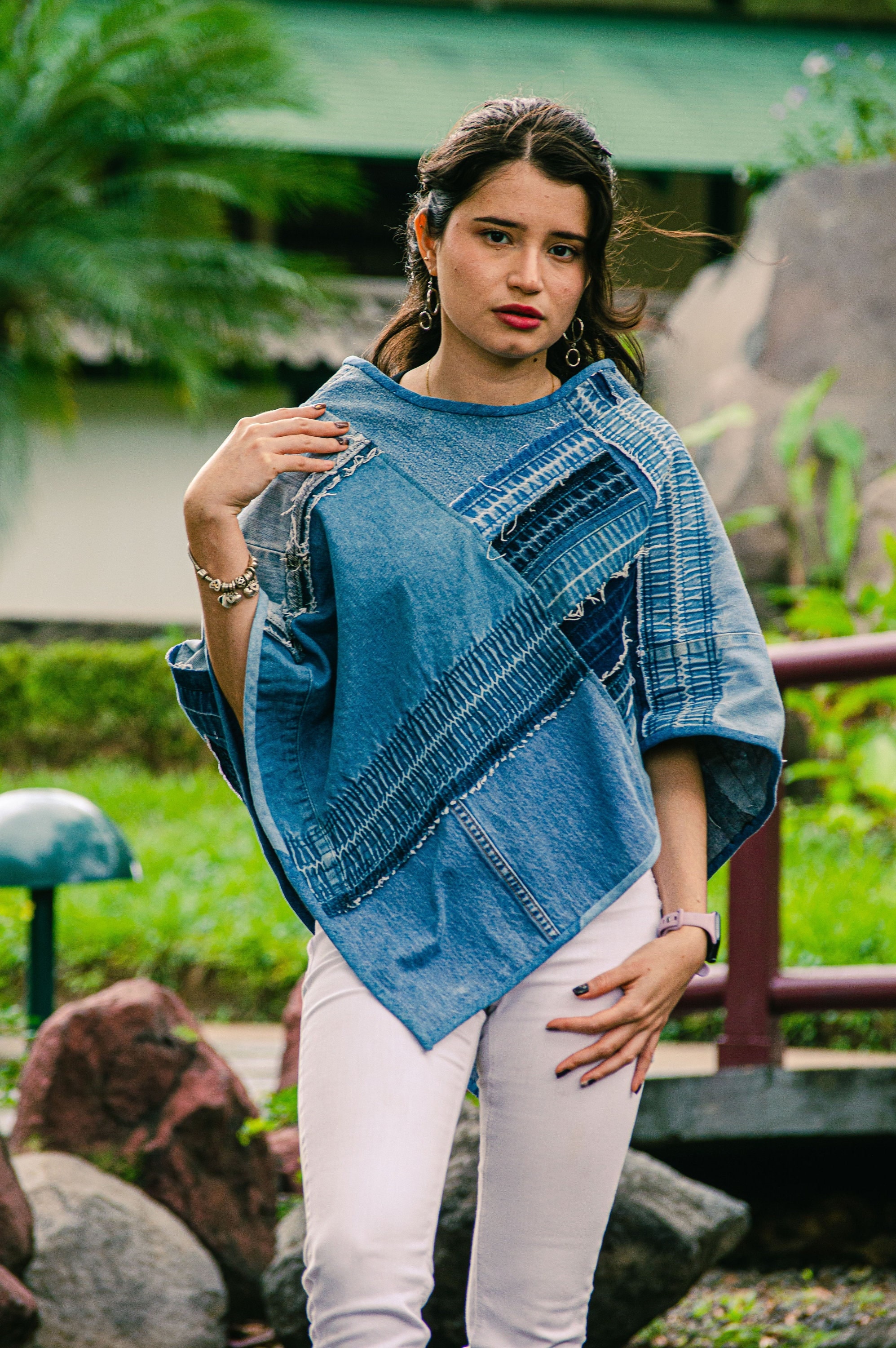 Square Denim Poncho Made 100% From Blue Jeans Sustainable - Etsy