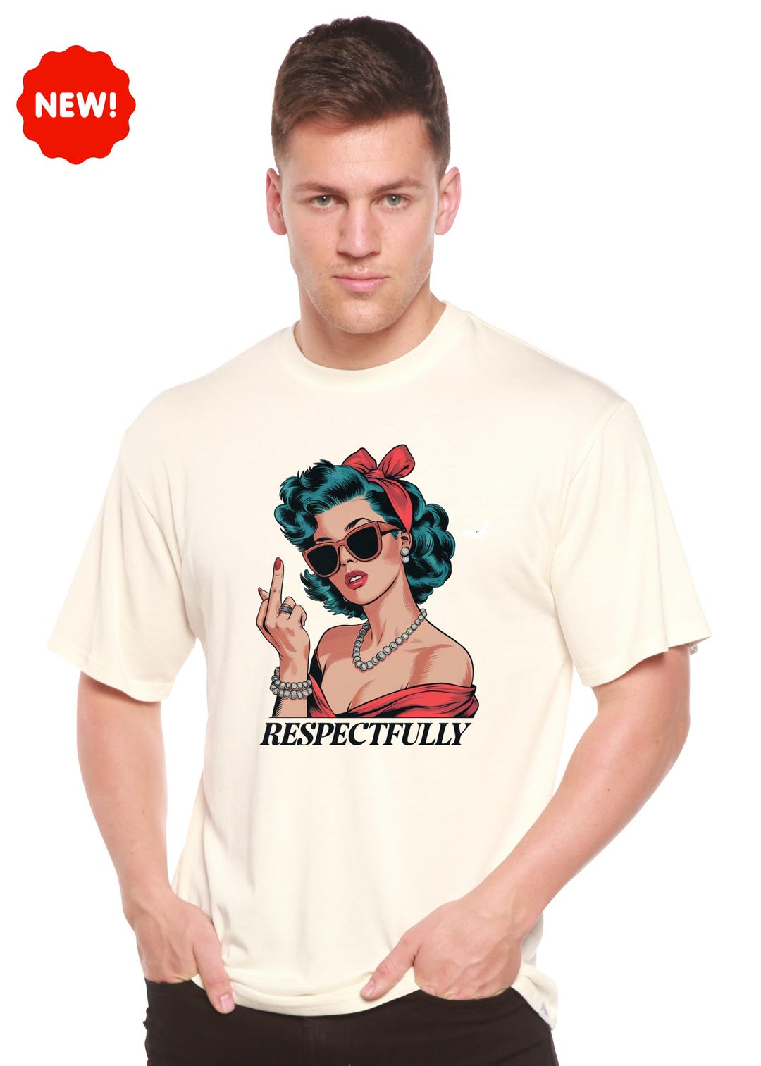 Respectfully Middle Finger Unisex Bamboo/cotton Graphic T-shirt - Etsy