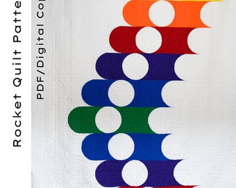Rocket Quilt PDF Pattern - Modern - Minimalist - Negative Space - Throw ...
