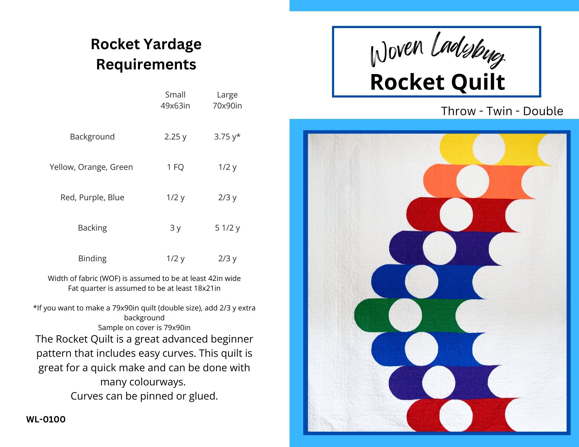 Rocket Quilt PDF Pattern - Modern - Minimalist - Negative Space - Throw ...
