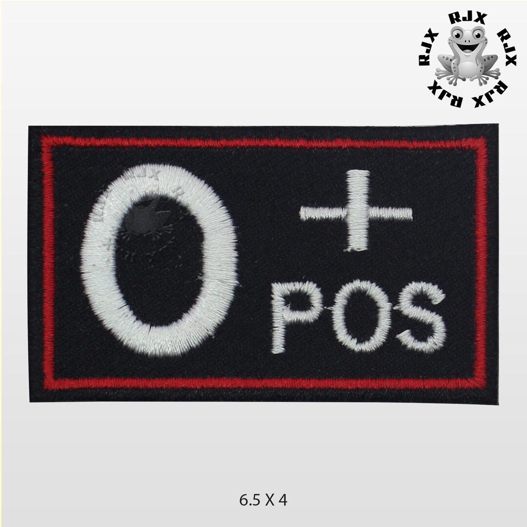 O Positive Blood Group Square Patch Embroidered Iron on Patch Sew on ...