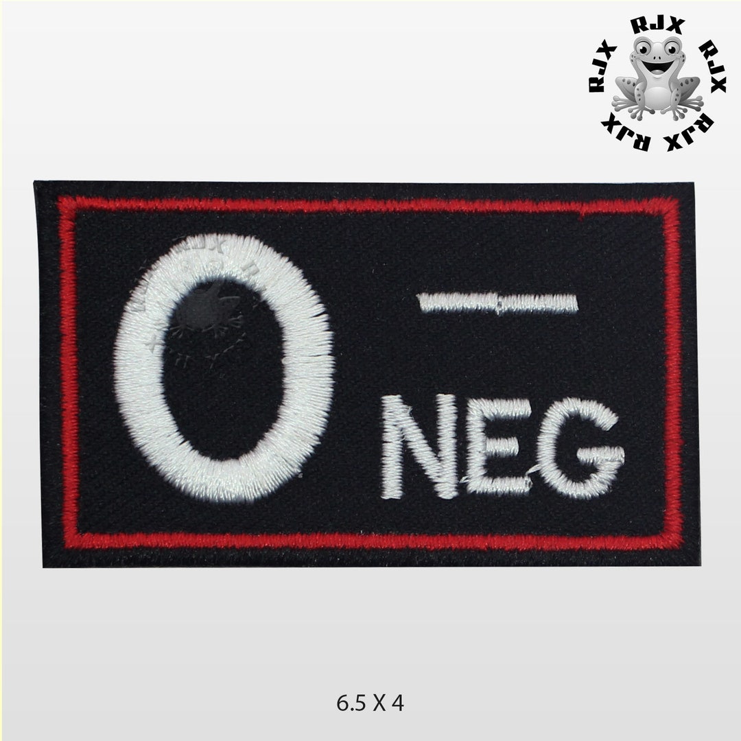O Negative Blood Group Square Patch Embroidered Iron on Patch Sew on ...