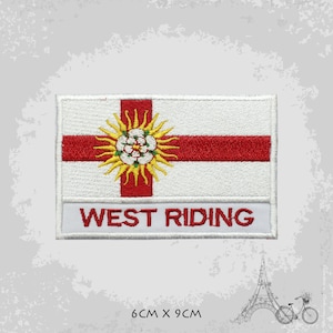 WEST RIDING UK County Flag Embroidered Iron on Patch Sew on Badge ...