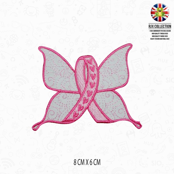 Breast Cancer Ribbon Embroidery Patch - Etsy