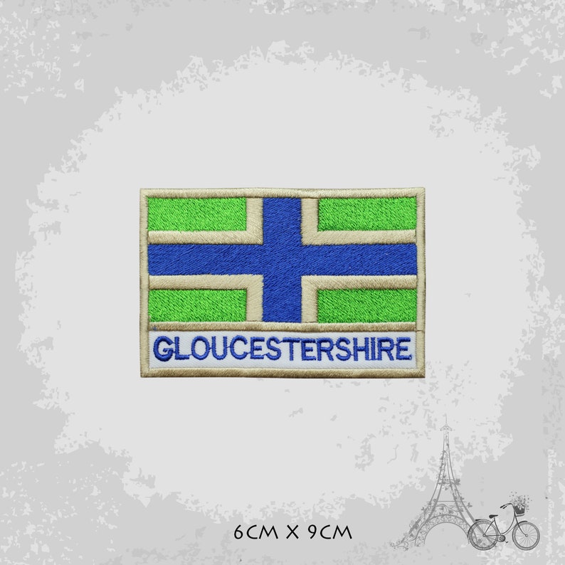 GLOUCESTERSHIRE UK County Flag Embroidered Iron on Patch Sew | Etsy