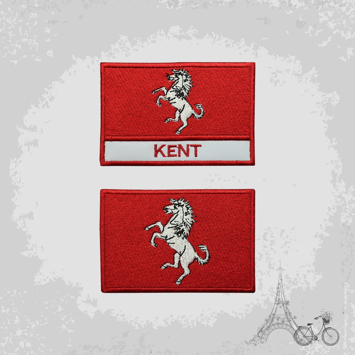 KENT UK County Flag Embroidered Iron on Patch Sew on Badge Applique ...
