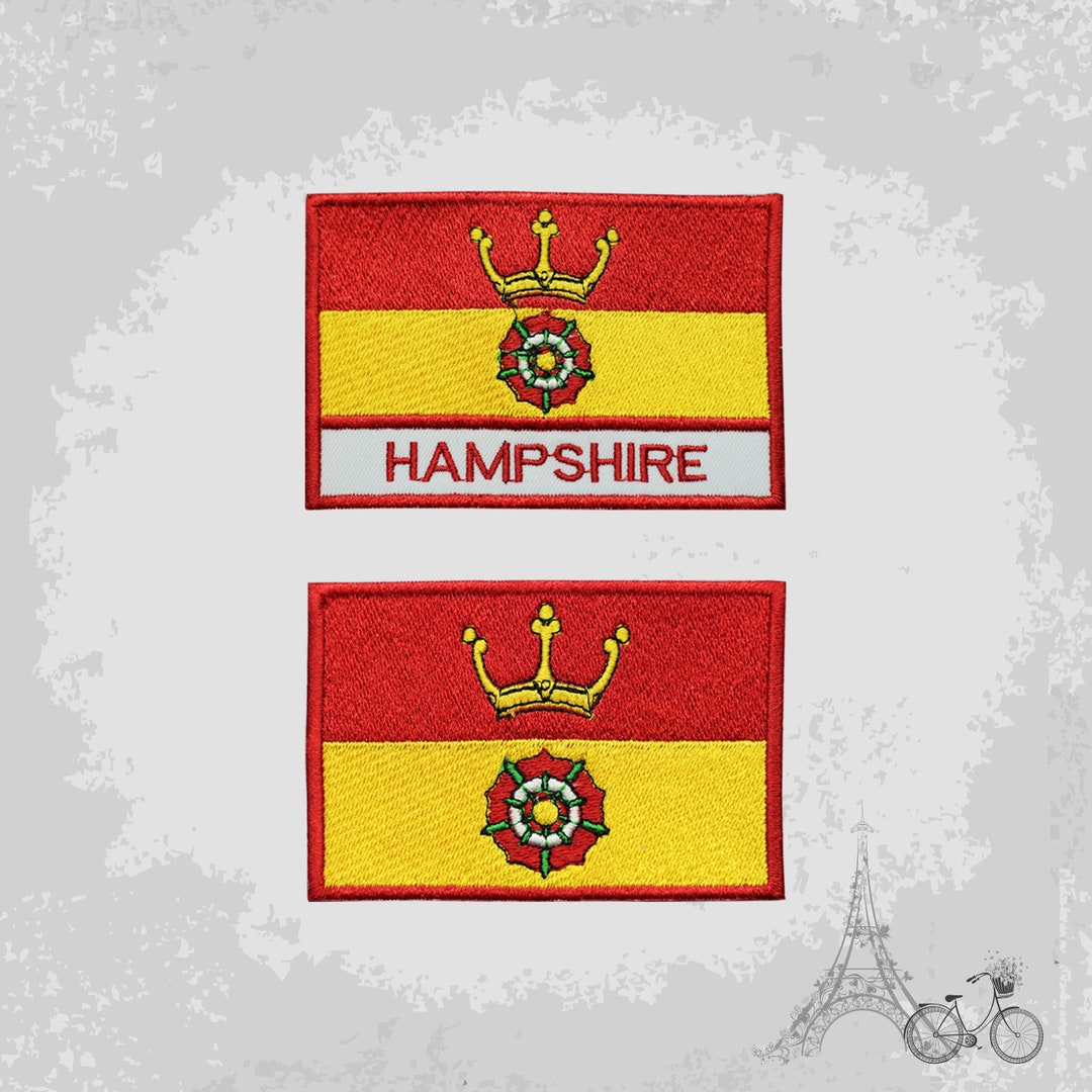 HAMPSHIRE UK County Flag Embroidered Iron on Patch Sew on Badge ...