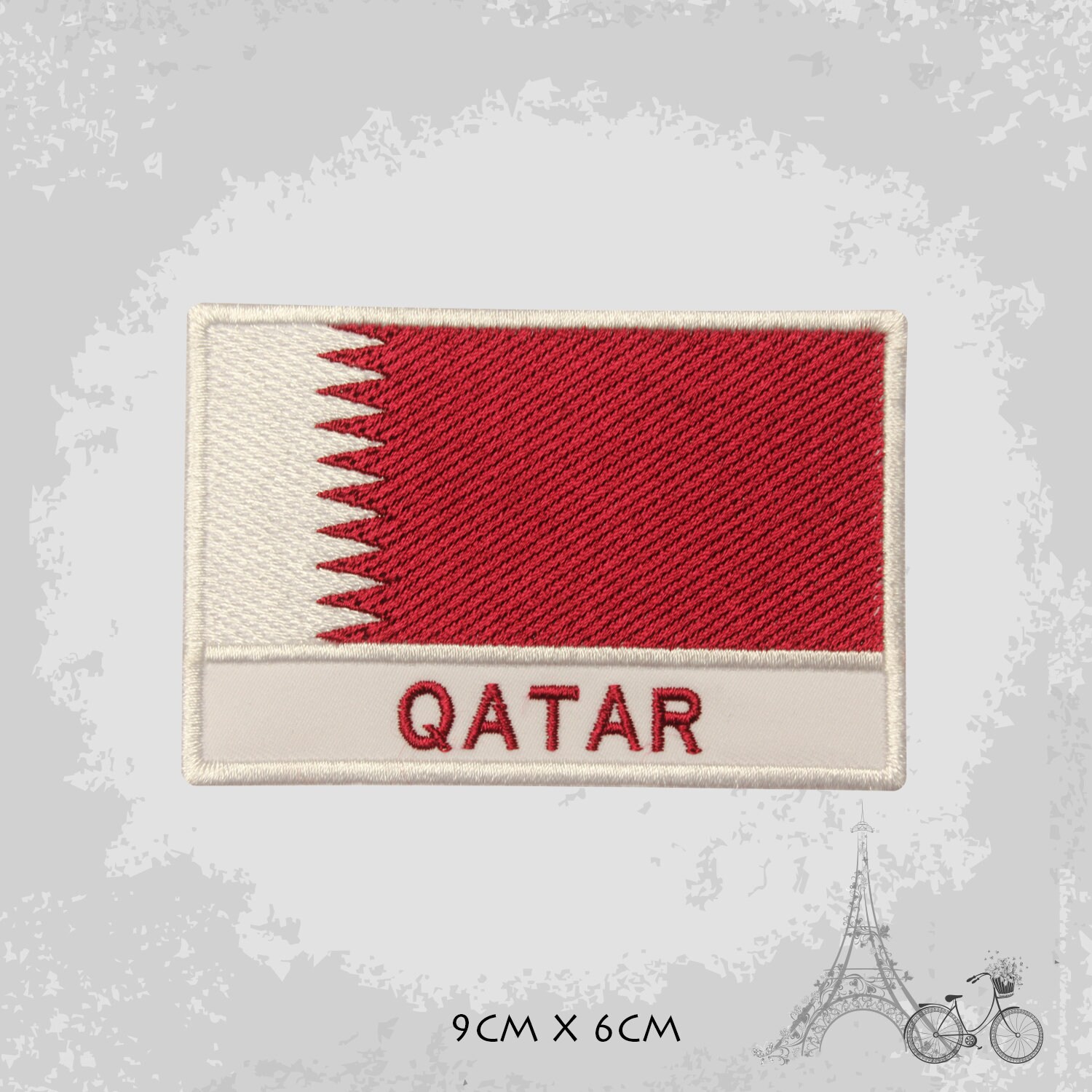 Qatar National Flag Embroidered Iron on Patch Sew on Badge Applique ...